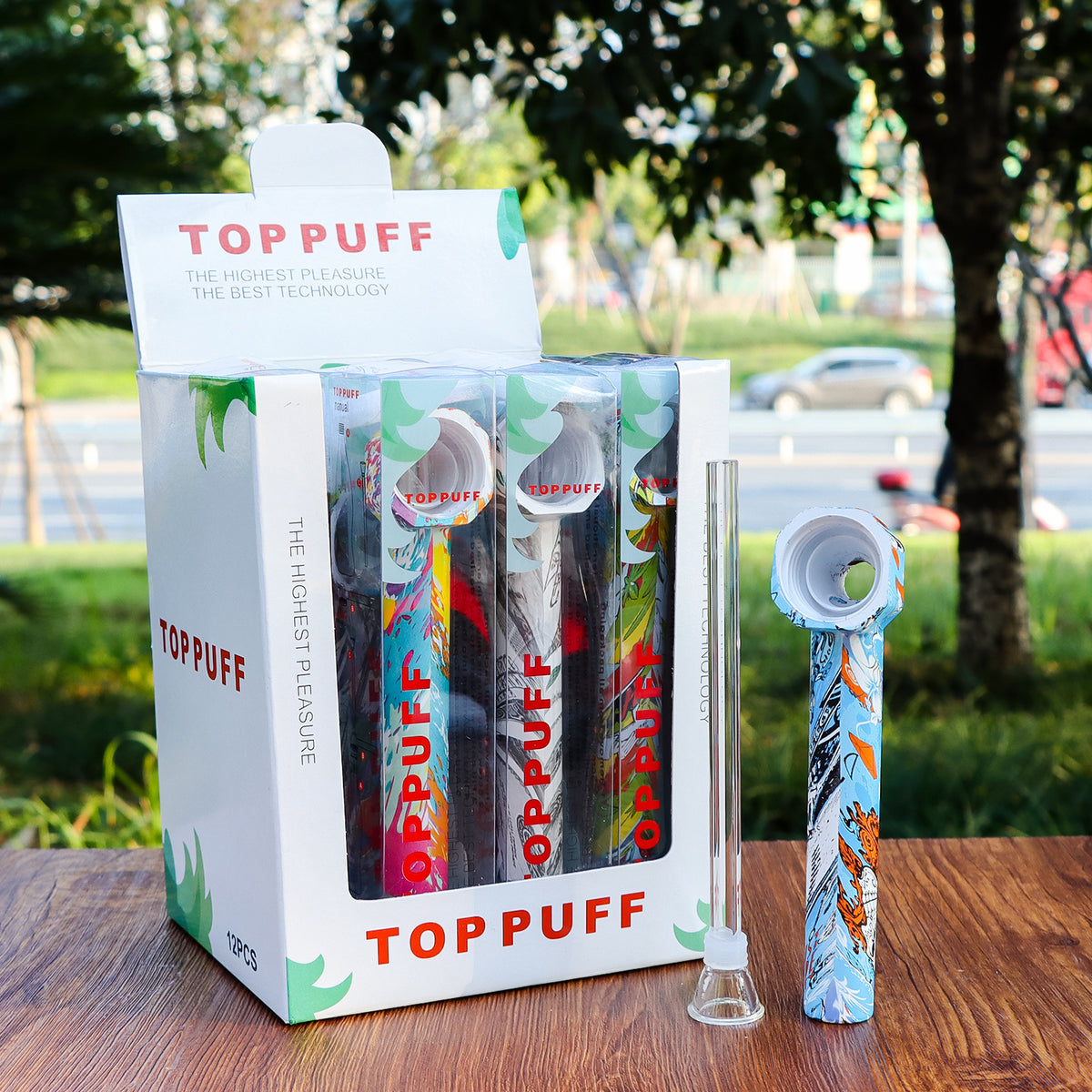 TOPPUFF Screw Plastic Bong & Glass Oil Rig, Screw Plastic Smoking Pipe ...